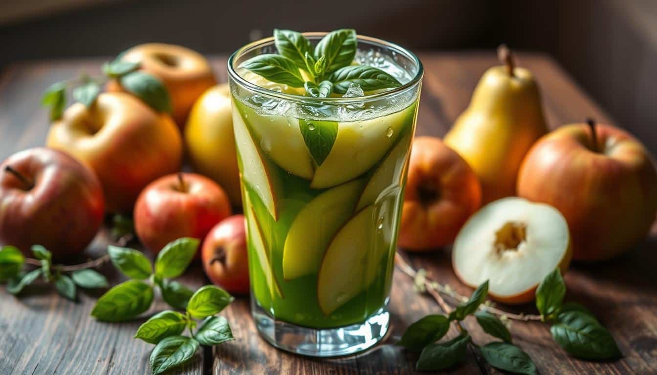 Apple-Pear Basil Breeze Juice