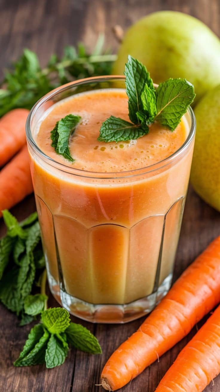 Carrot-Pear Mint Fusion Juice