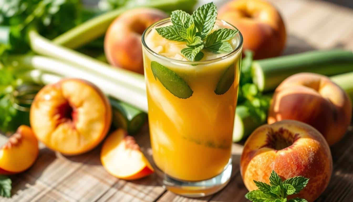 Celery-Cucumber Peach Delight Juice