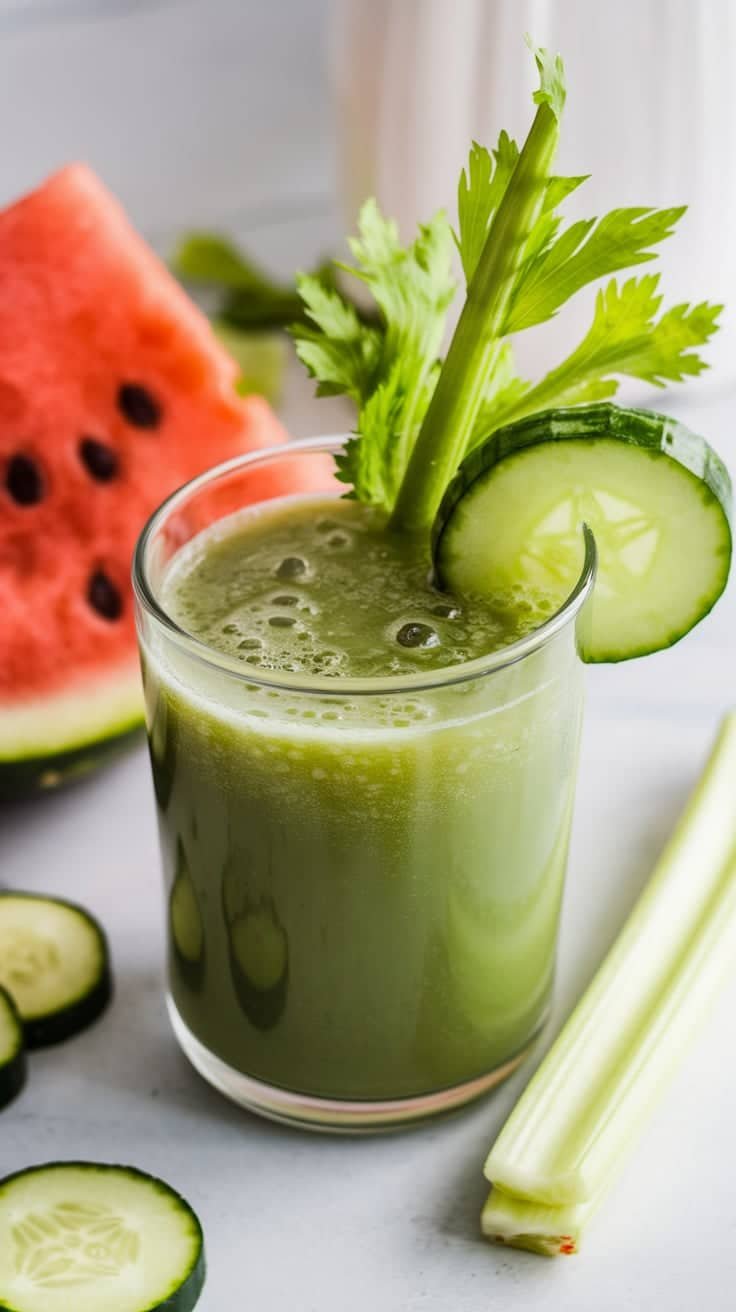 Cucumber-Celery Watermelon Cooler Juice