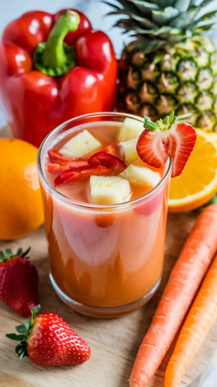 Red Bell Pepper-Strawberry Glow Juice