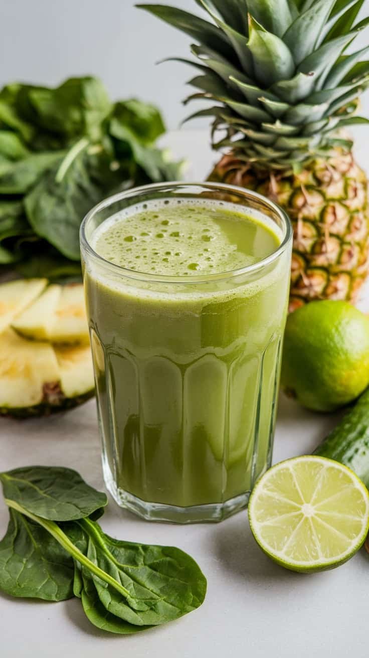Spinach-Pineapple Lime Cooler Juice