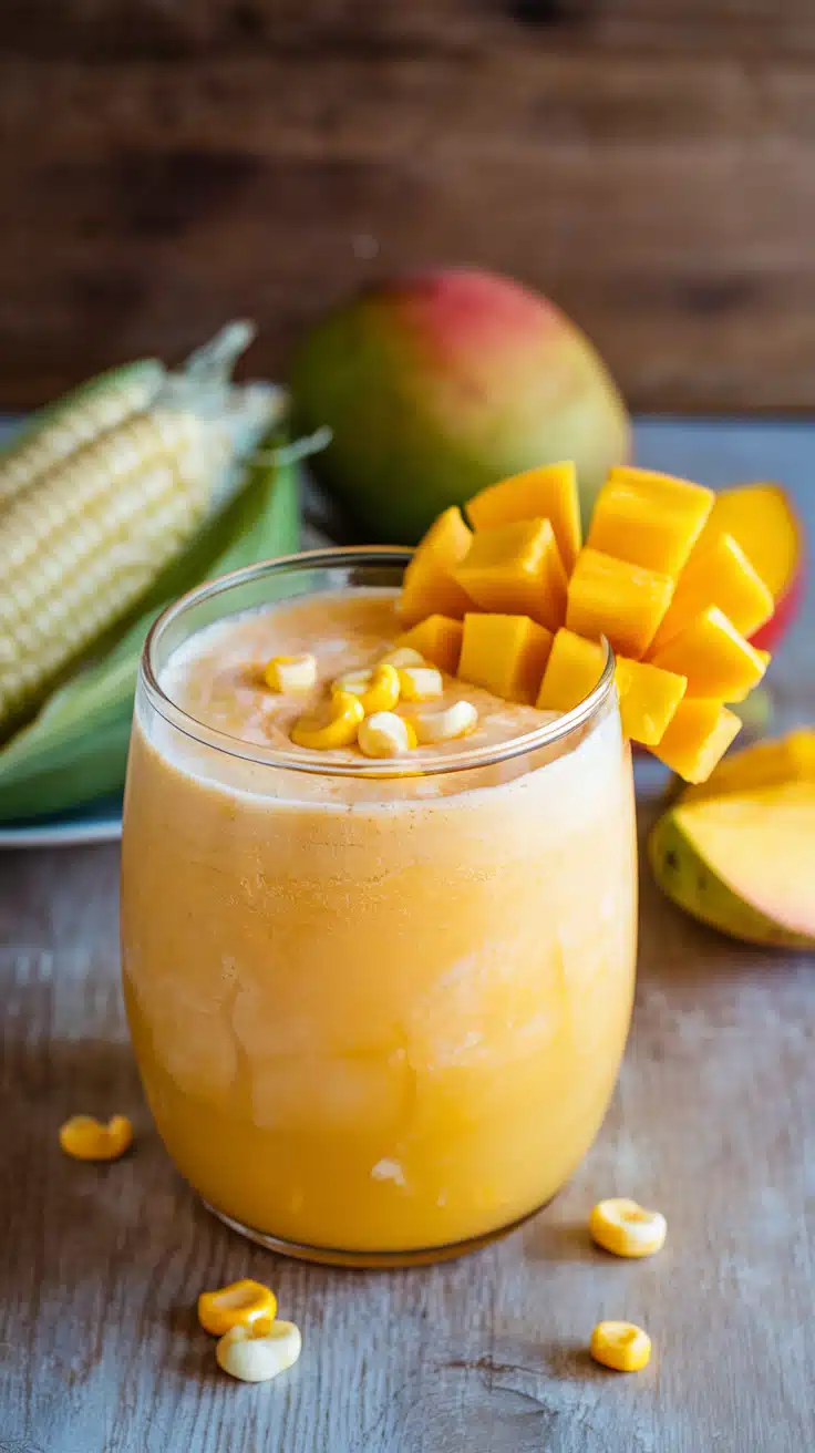 Sweet Corn-Mango Coconut Juice