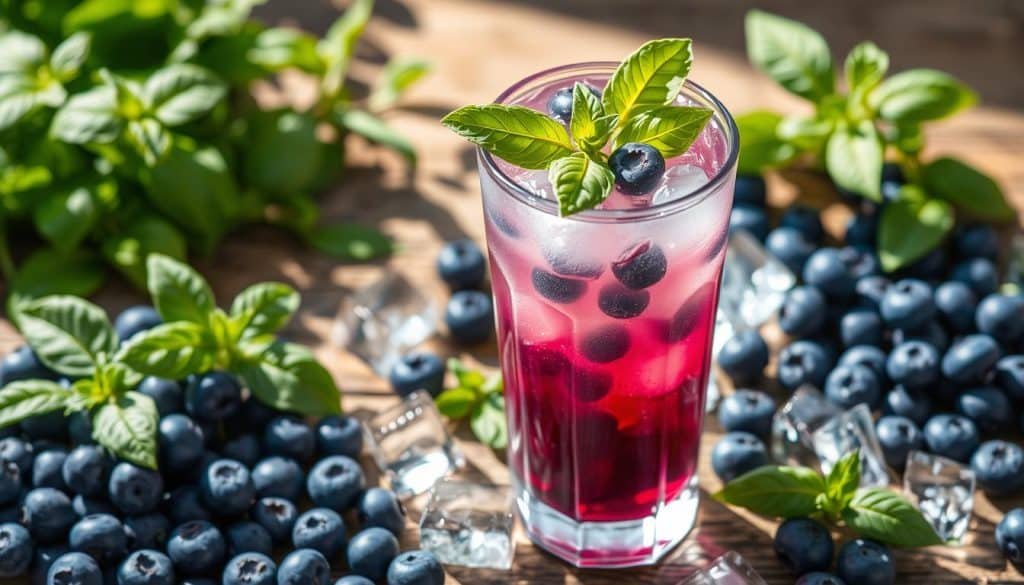 Blueberry-Basil Sparkle Juice