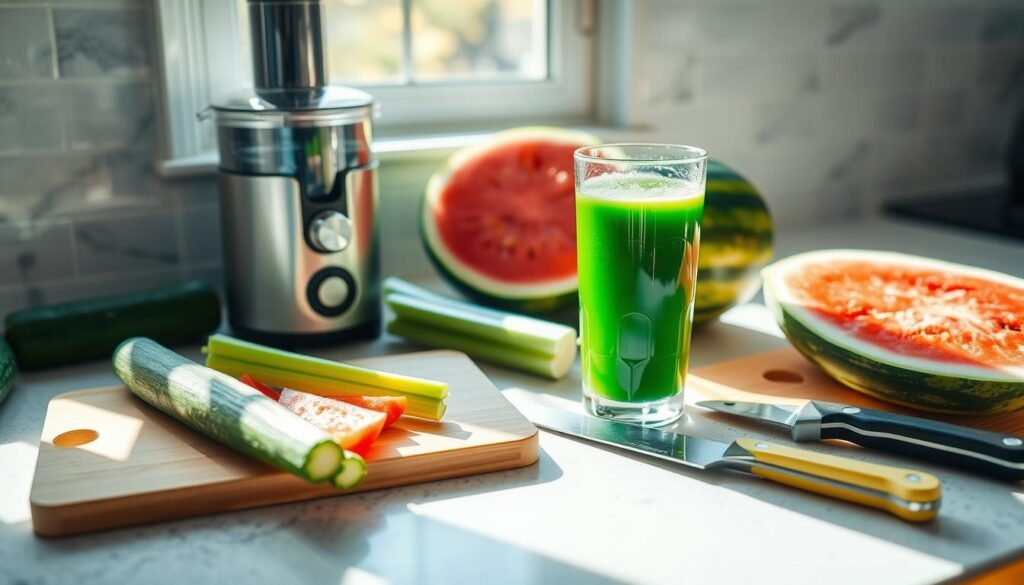 Cucumber-Celery Watermelon Cooler Juice