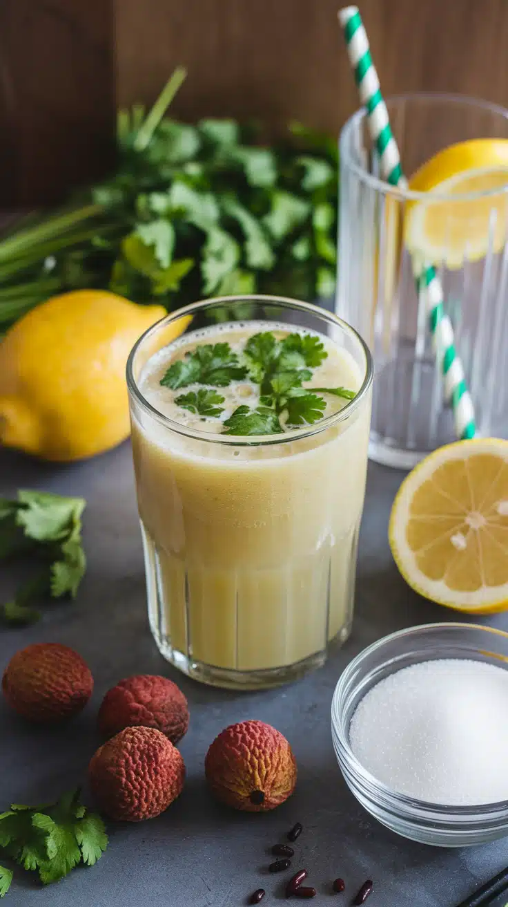 Lychee-Cilantro Lemon Juice